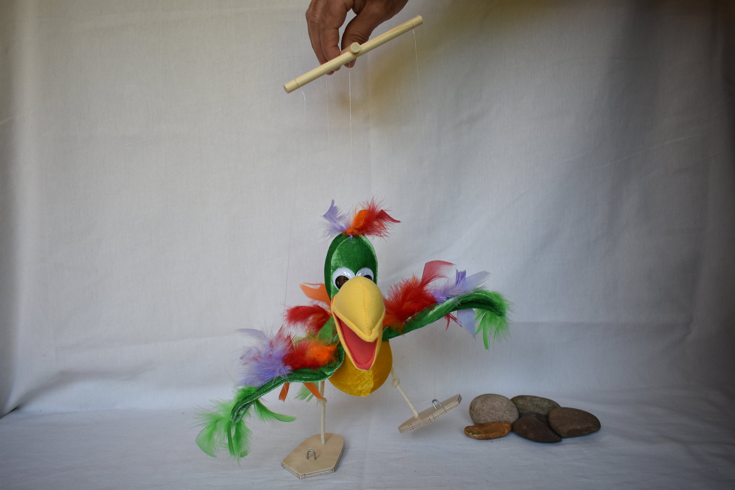 Parrot Marionette Puppet on Three Strings, Marionette Puppet Toy ...