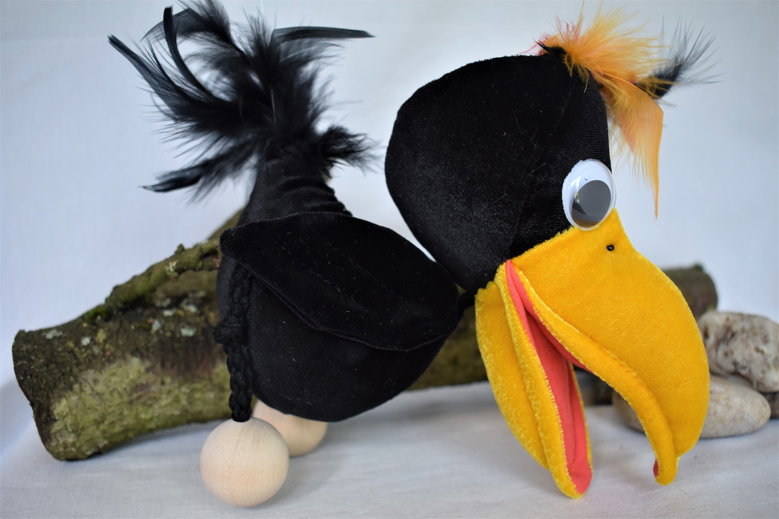 Crow Bird Animal Marionette Puppet on Two Strings | Animal Puppet Toy ...