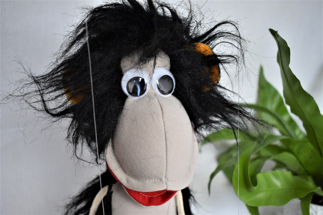 Monkey Marionette Puppet on Three Strings, Monkey Soft Toy Puppet ...