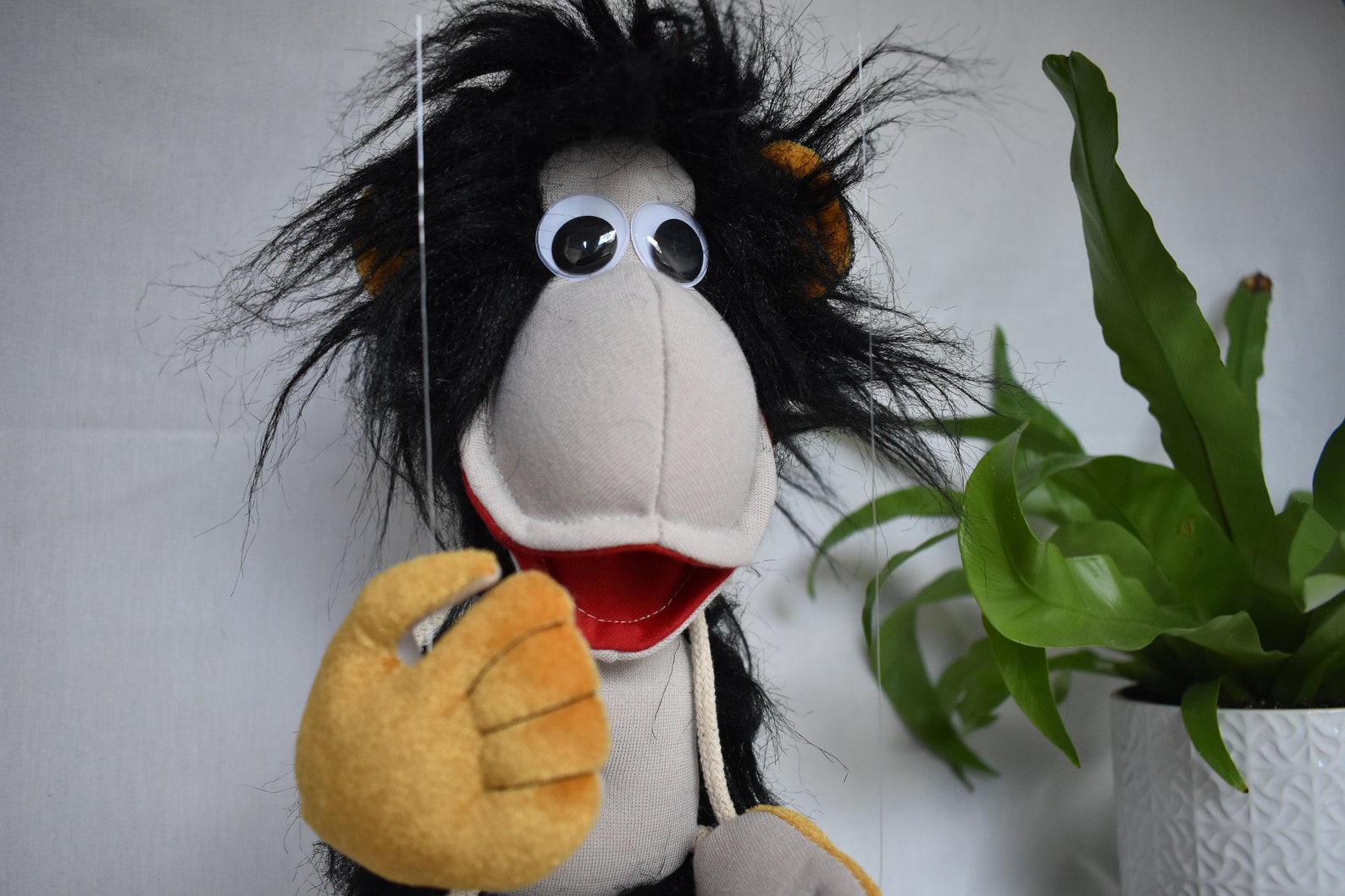 Monkey Marionette Puppet on Three Strings, Monkey Soft Toy Puppet ...