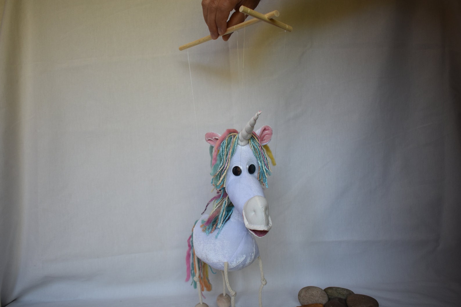 Unicorn Marionette Puppet on Four Strings, Unicorn Puppet,unicorn Soft ...