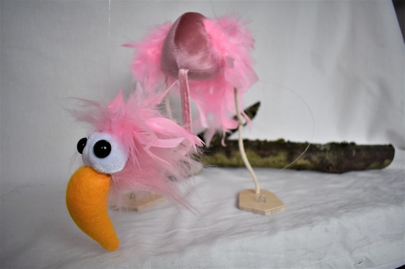 Flamingo Marionette Puppet on Four Strings, Ostrich Soft Toy Puppet ...