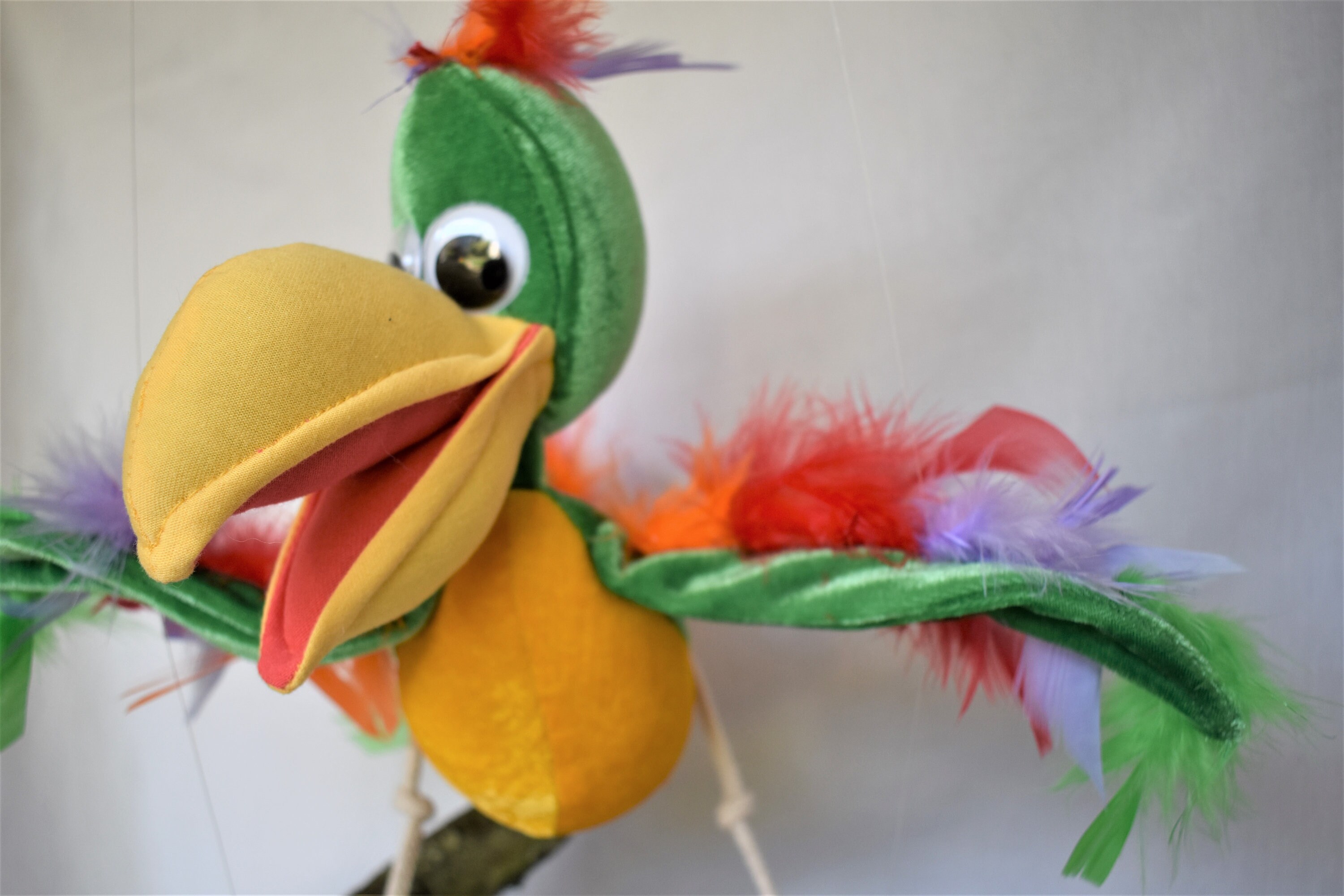 Parrot Marionette Puppet on Three Strings, Marionette Puppet Toy ...
