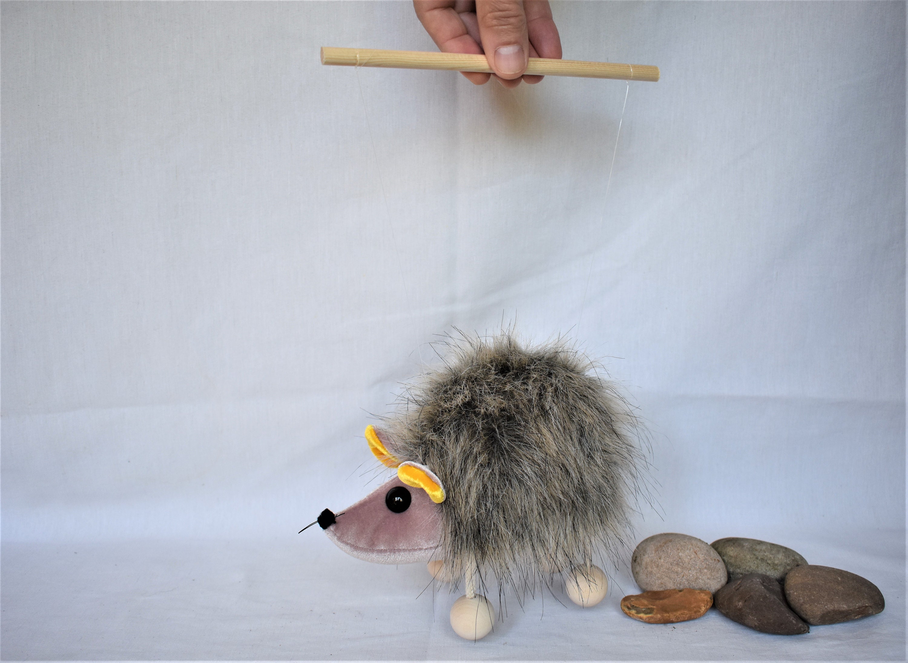 Hedgehog Small Marionette Puppet on Two Strings Animal Toys - Etsy