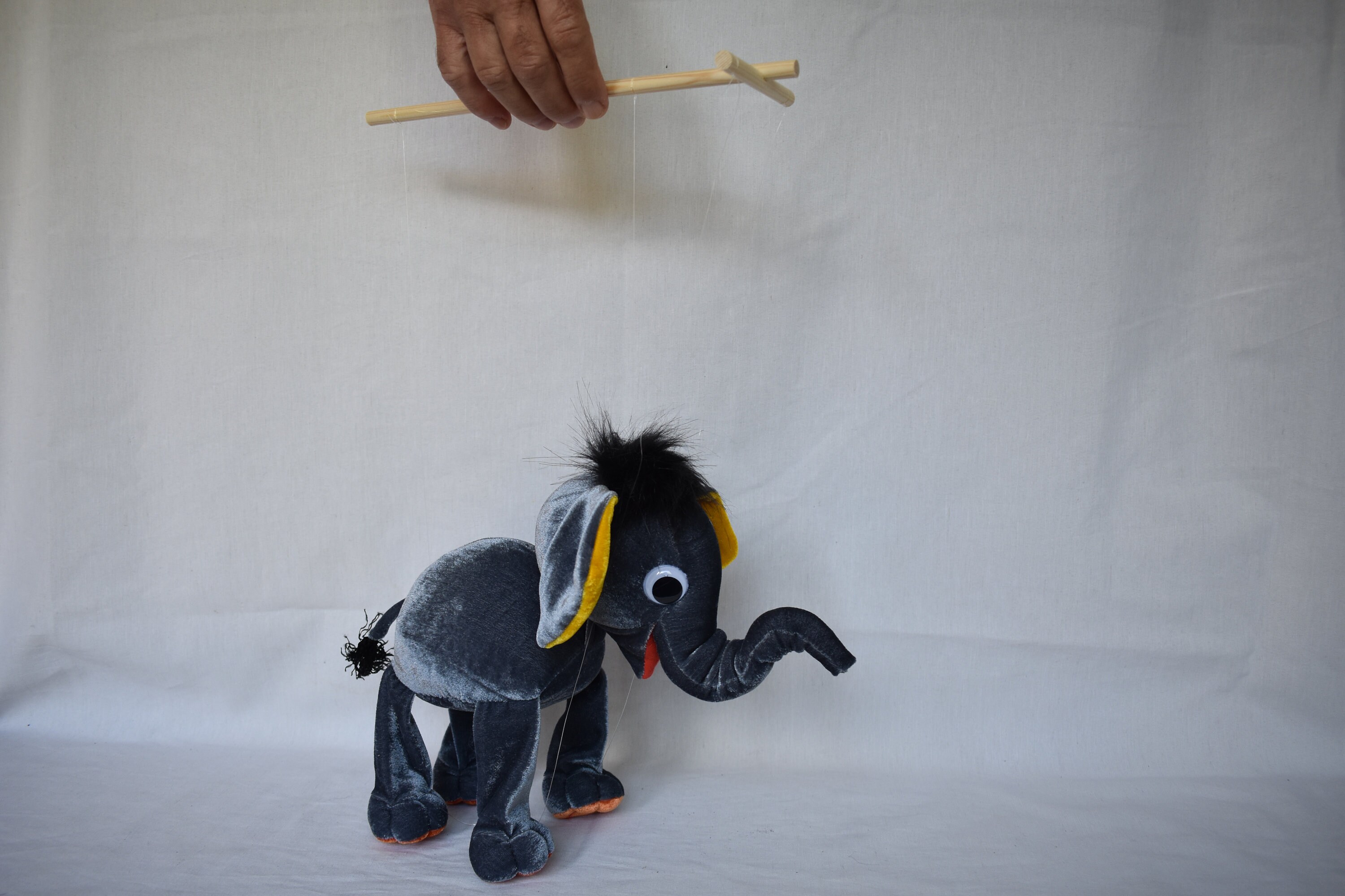 Elephant Marionette Puppet on Four Strings | Elephant Puppet, Elephant ...