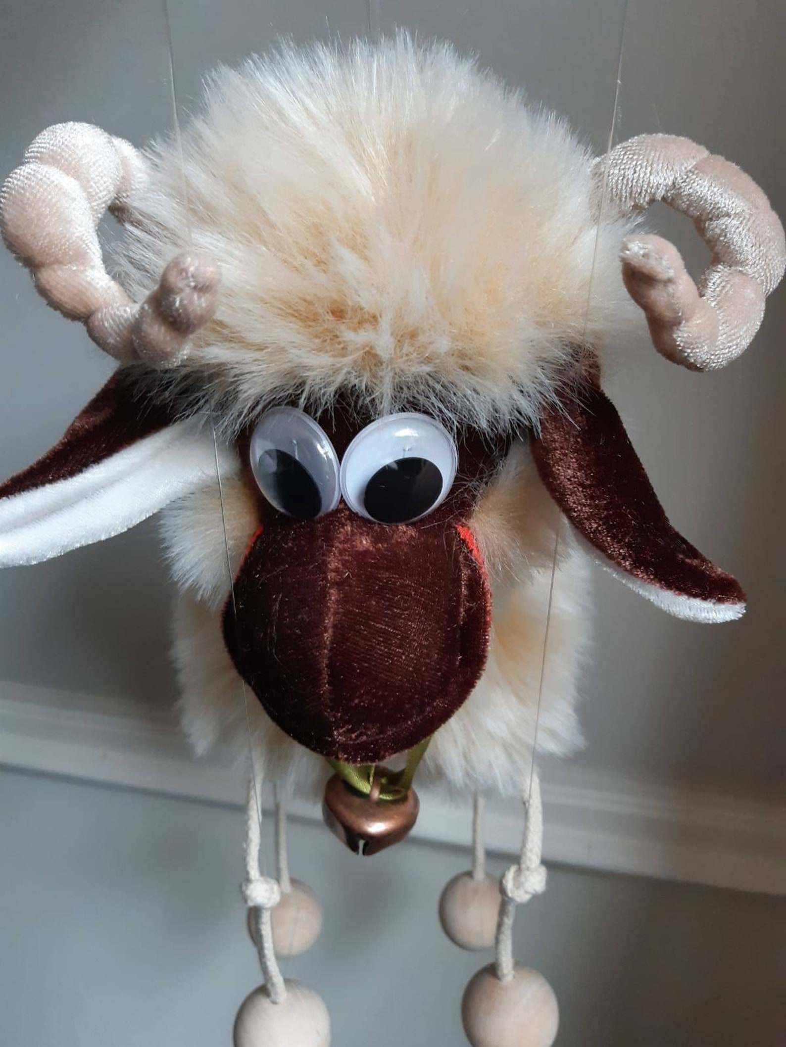 Sheep Puppet Marionette on Four Strings, Puppets on String, Sheep ...