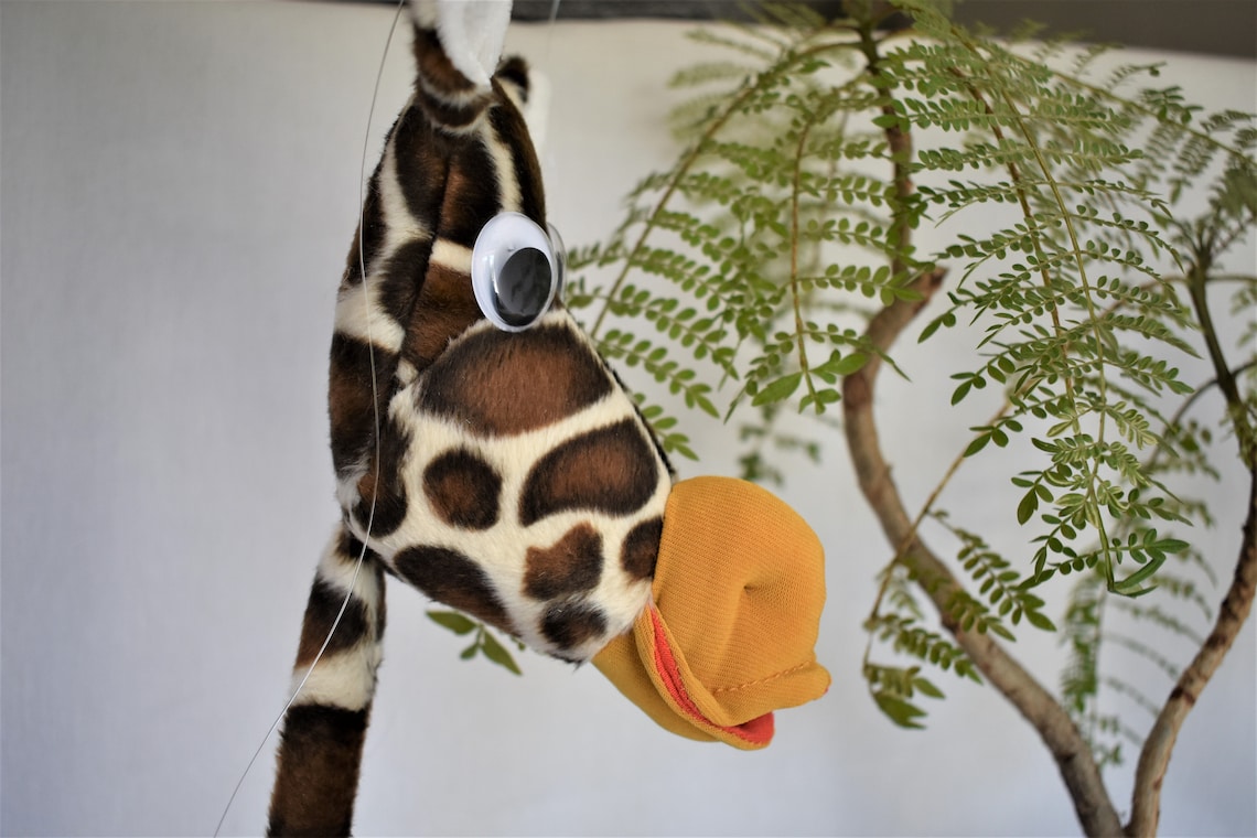 Giraffe Animal Marionette Puppet on Four Strings, Giraffe Soft Toy ...