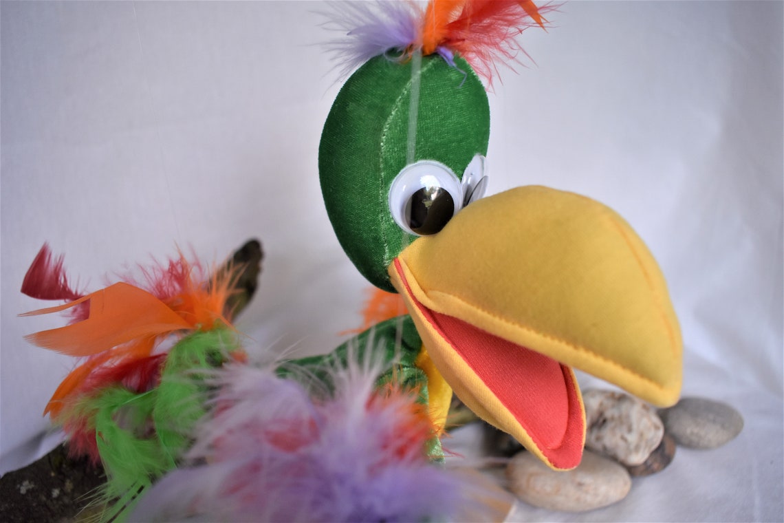 Parrot Marionette Puppet on Three Strings, Marionette Puppet Toy ...