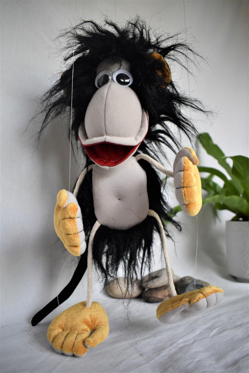Monkey Marionette Puppet on Three Strings, Monkey Soft Toy Puppet ...