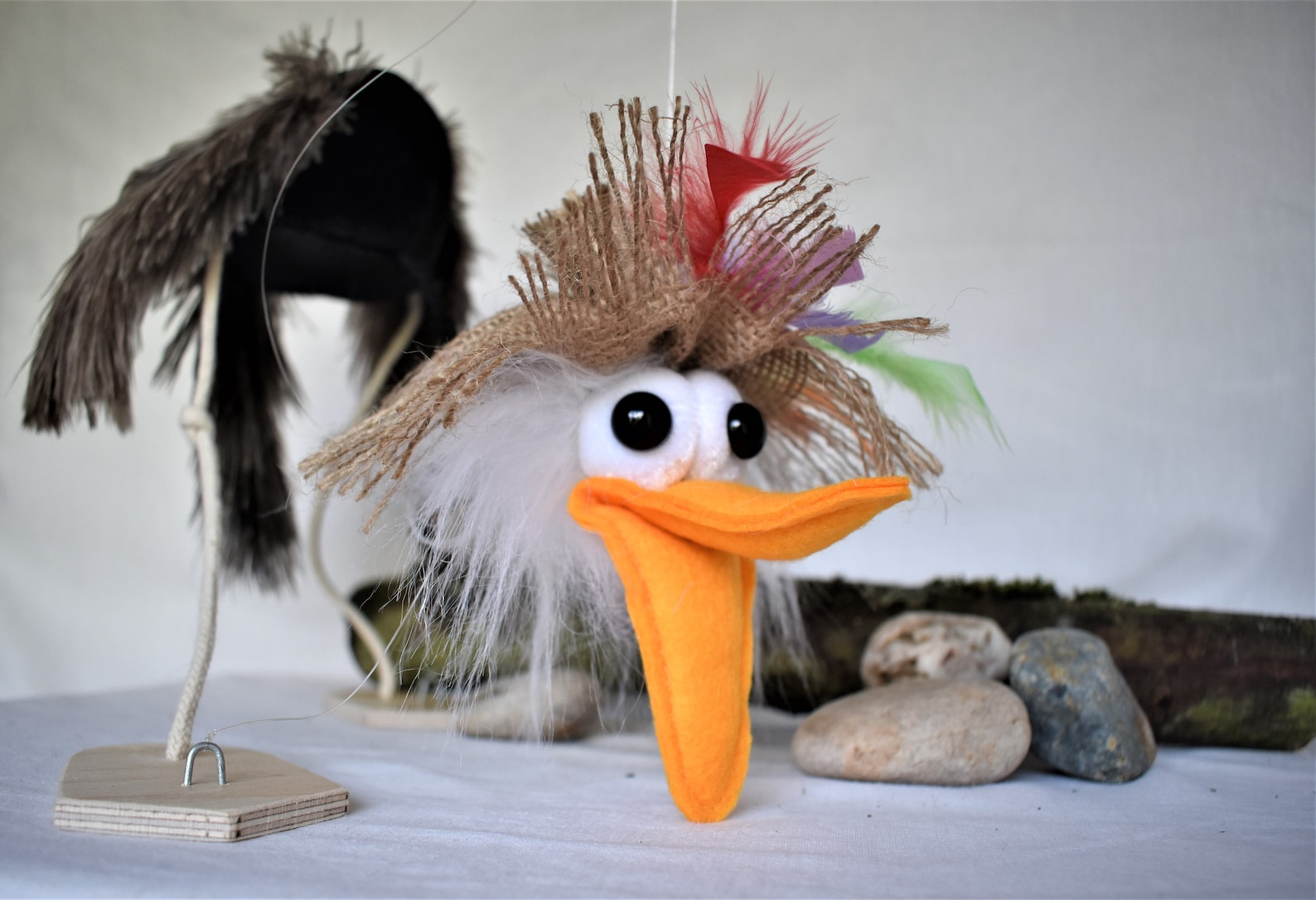 Ostrich Marionette Puppet on Four Strings, Ostrich Soft Toy Puppet ...