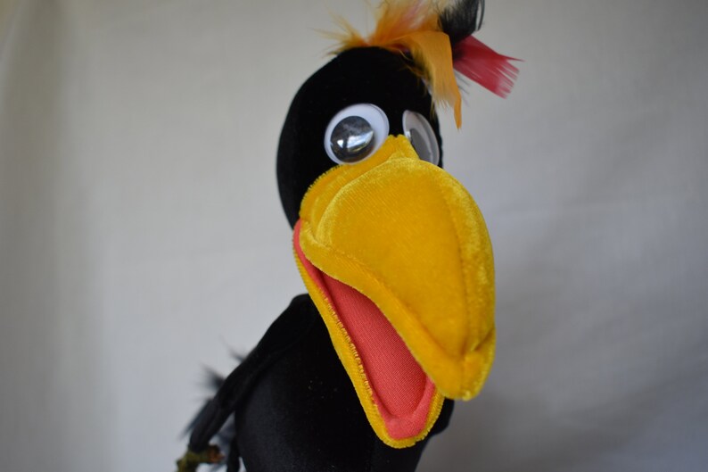 Crow Bird Animal Marionette Puppet on Two Strings | Animal Puppet Toy ...
