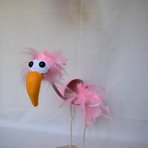 Flamingo Marionette Puppet on Four Strings, Ostrich Soft Toy Puppet ...