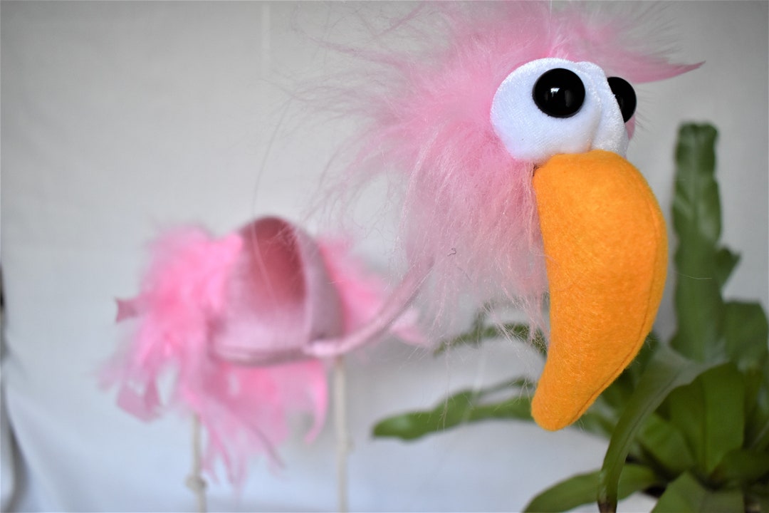 Flamingo Marionette Puppet on Four Strings, Ostrich Soft Toy Puppet ...