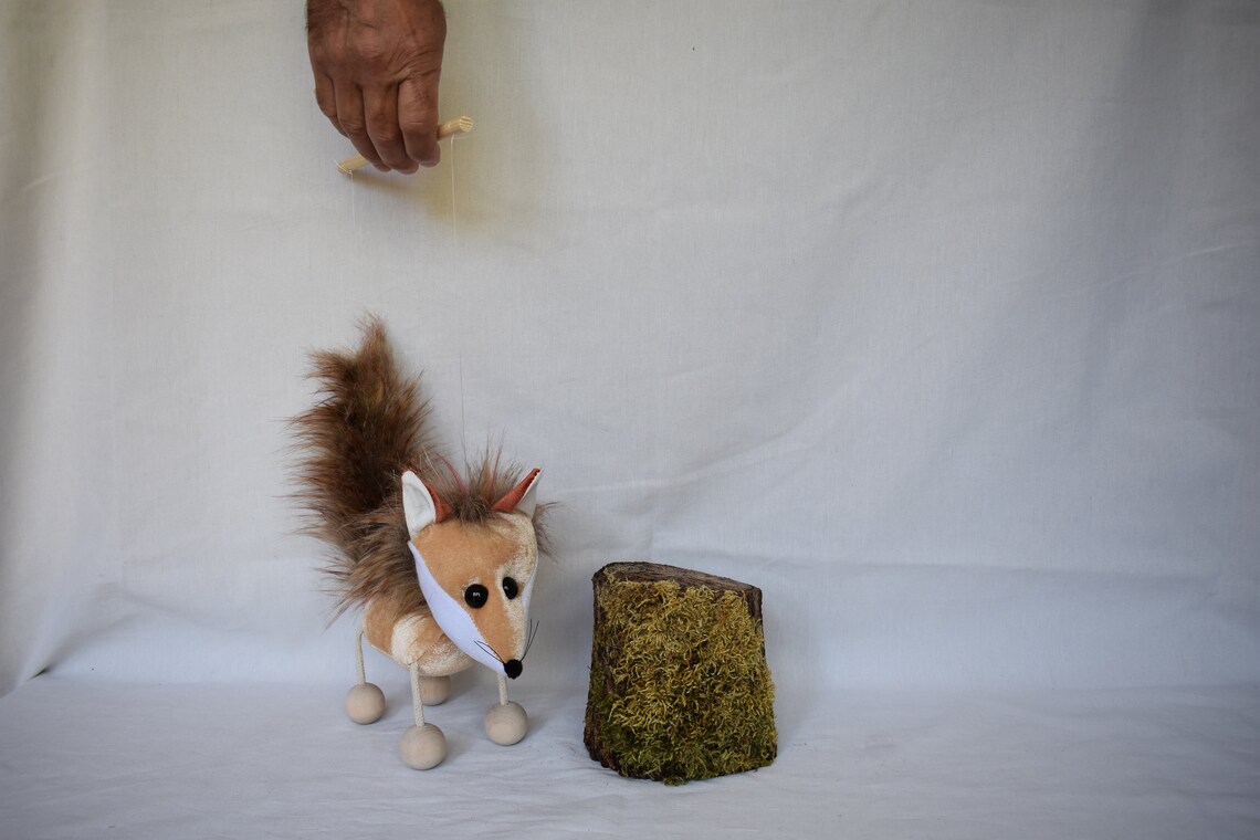 Fox Puppet on Two Strings, Small Marionette Puppet, Animal Puppet ...