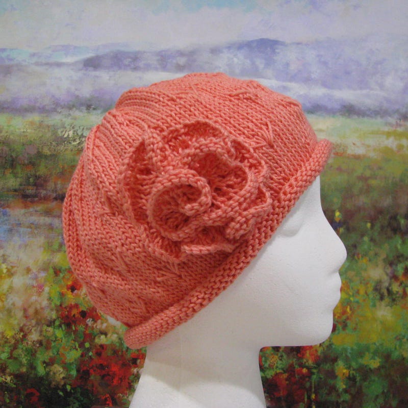 Knit Flower Hat for Women - Etsy