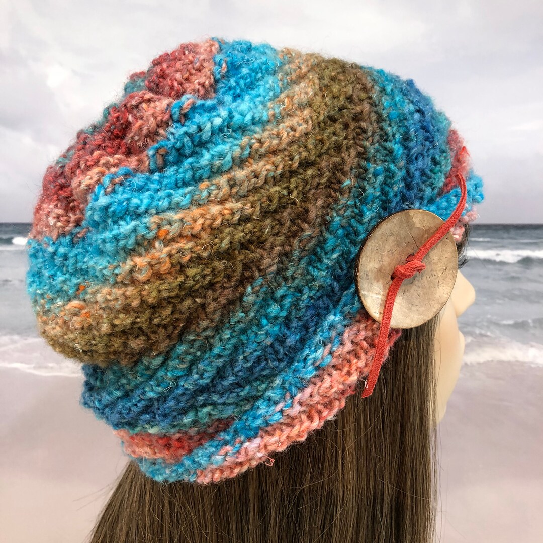 Women's Knit Hat 'ava/noro', Winter Hat, Noro Silk Garden Yarn, Knitted ...
