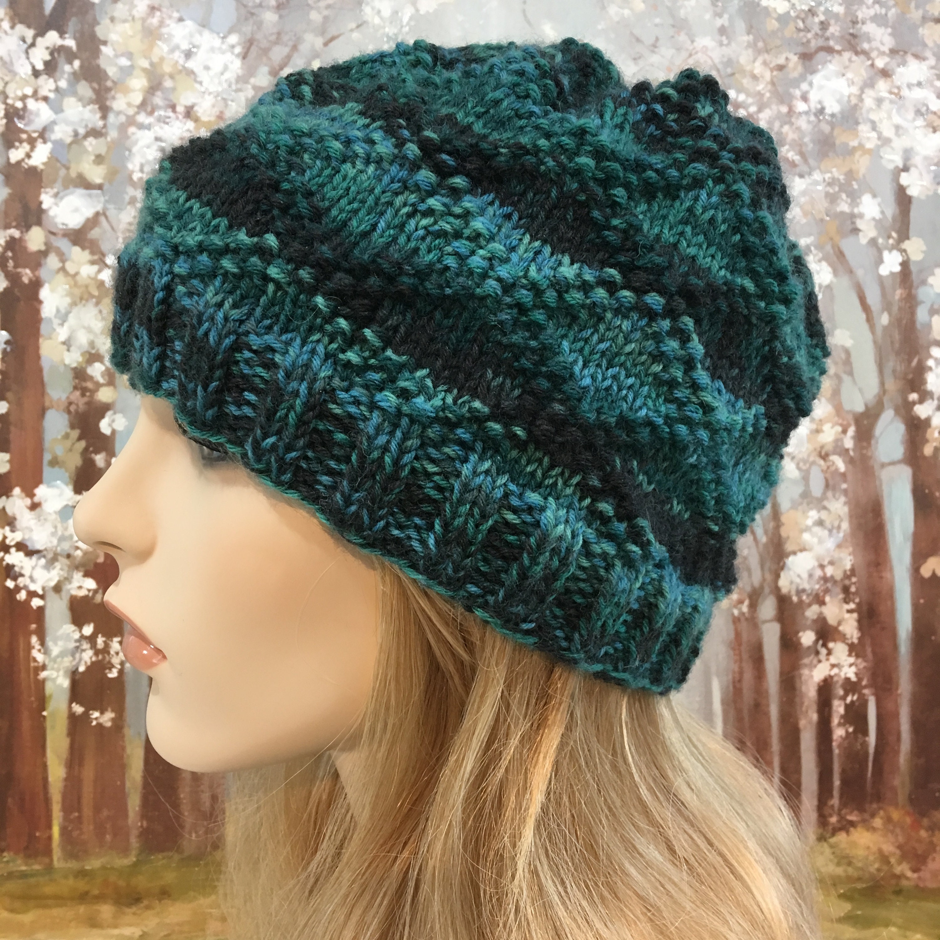 Instant Download Women's Knitted Hat knitting pattern | Etsy