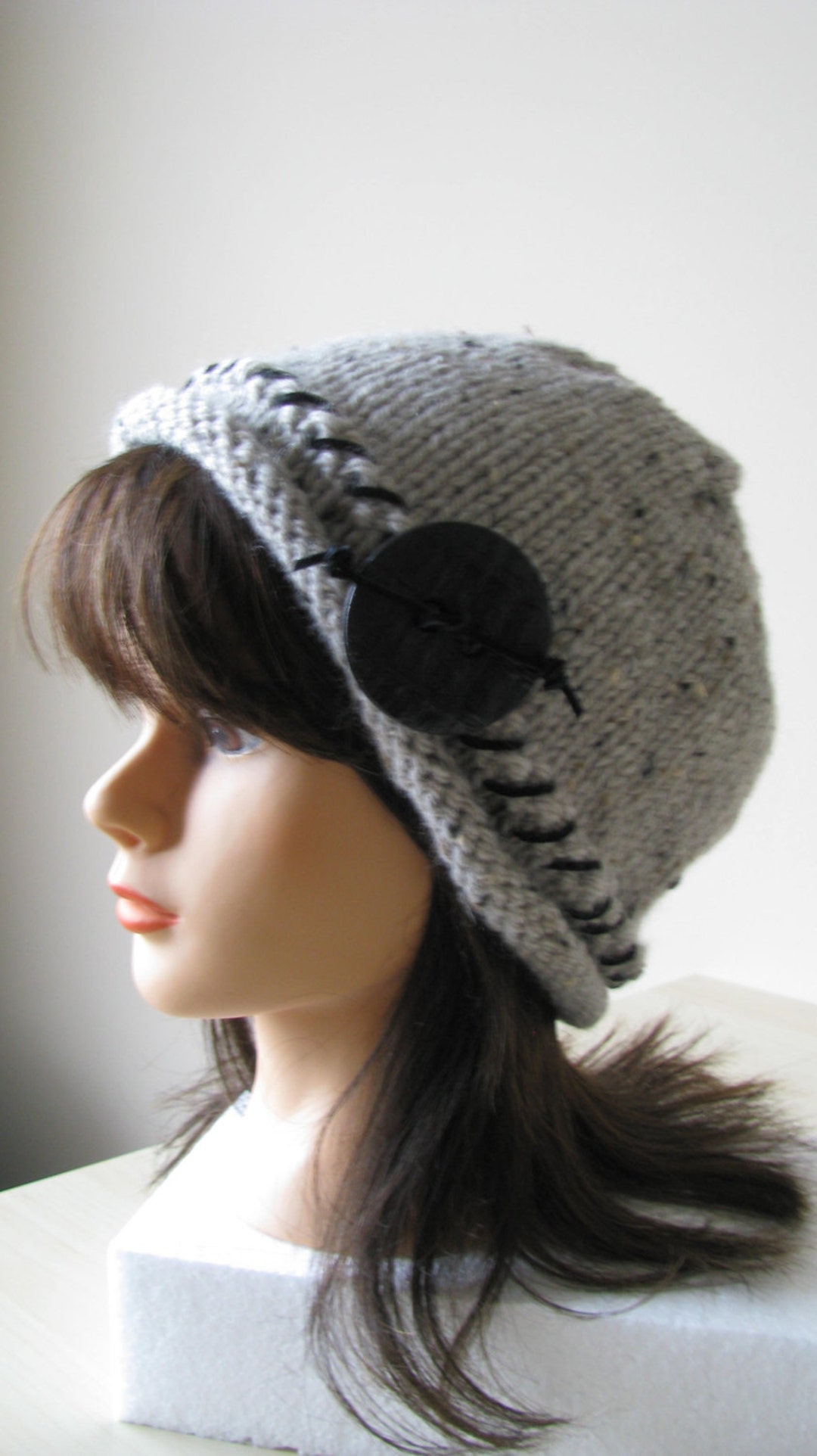 Knitting Kit to Make 'grace' Knitted Women's Winter Hat With Leather ...
