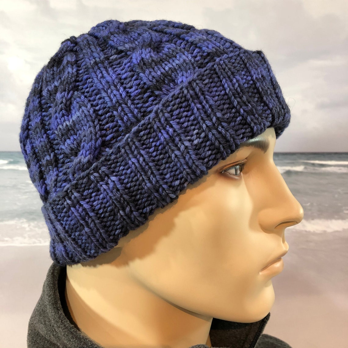 Instant Download Men's Hat Knitting Pattern for Easy Knit - Etsy