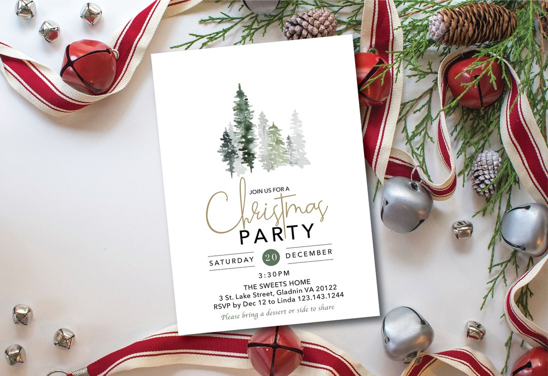 Christmas Party Invite Holiday Work Christmas Party Company - Etsy