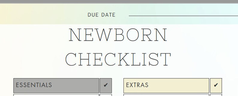 Hospital Checklist & Newborn Checklist - Digital Download for New ...