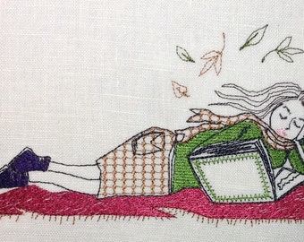 Reading Pillow Embroidery Designs - Etsy