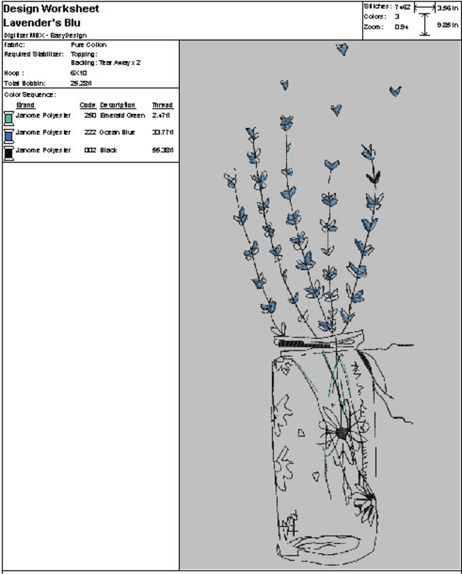 Embroidery Digital File lavender's Blue - Etsy