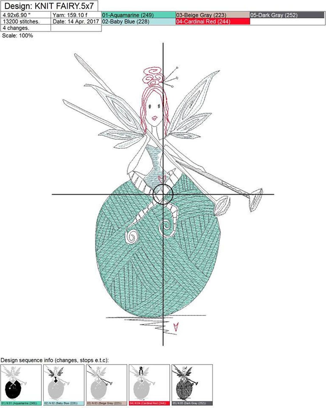 Machine Embroidery Digital File "knit Fairy Cindy" - Etsy