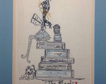 Girl Reading Embroidery - Etsy