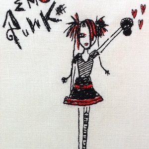 Embroidery Digital File " Emo Punk" - Etsy UK