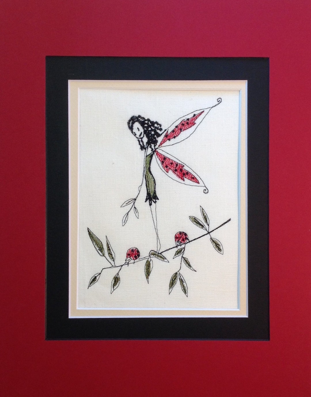 Unique Embroidery Digital File "lady Bird Fairy" - Etsy