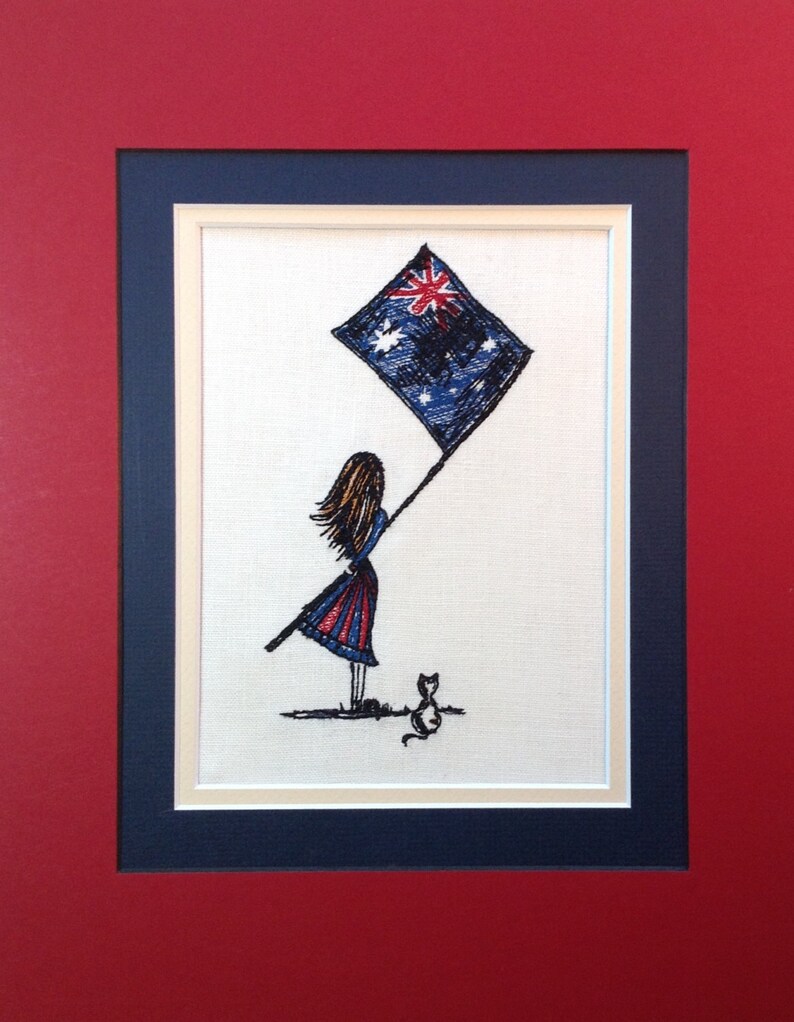 Embroidery Digital File Australian Flag Girl | Etsy