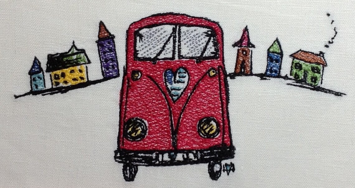Embroidery Digital File vw Bus - Etsy