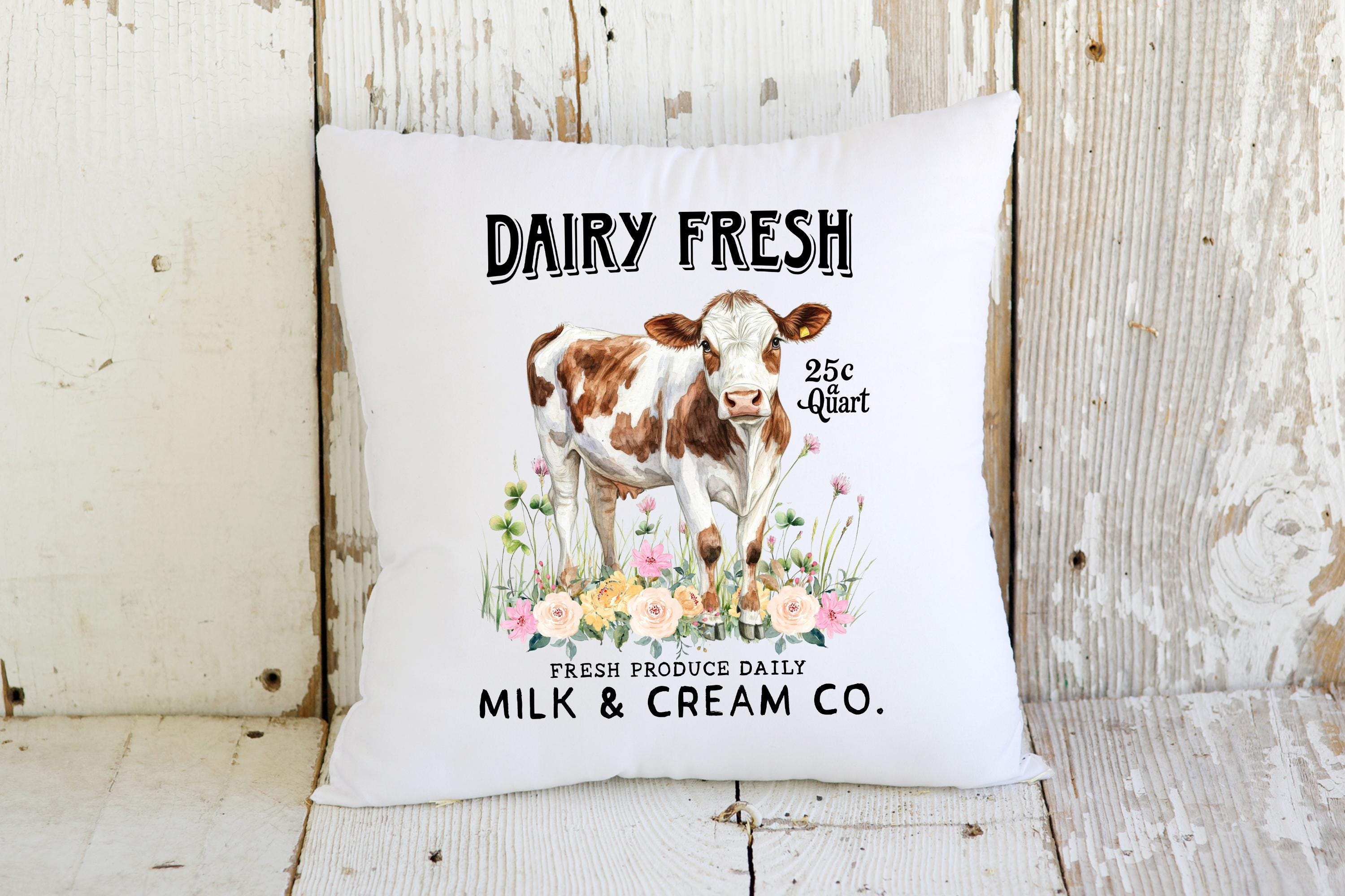 Shabby Chic Dairy Cow Milk & Cream Co. Country Farmhouse DIY Wall Sign ...