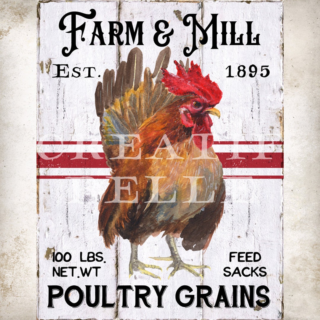 Vintage Poultry Farm Sign Shabby Shiplap Wood Farm Sign DIY Farmhouse ...