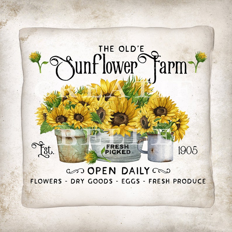 Sunflower Farm Old Sunflower Sign Farmhouse Sunflower Wall - Etsy