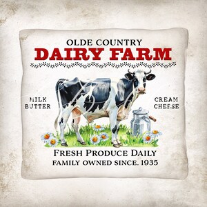 Vintage Dairy Farm Cow Country Farmhouse Kitchen DIY Wall Sign Farm ...