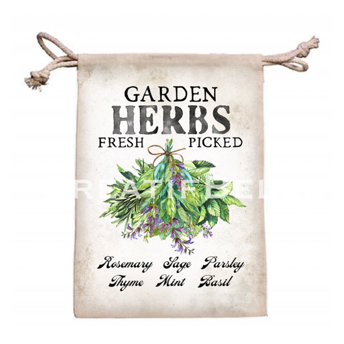 Vintage Garden Herbs Sign Farmhouse Kitchen Herbs Wall Art | Etsy
