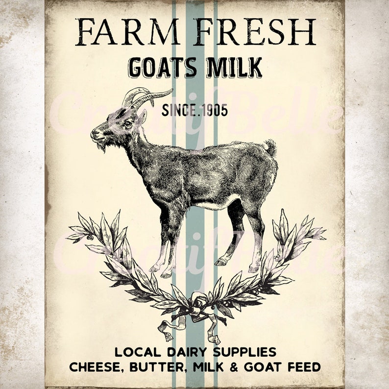 Farm Fresh Goats Milk Farm Style Wreath Accent Metal Sign | Etsy