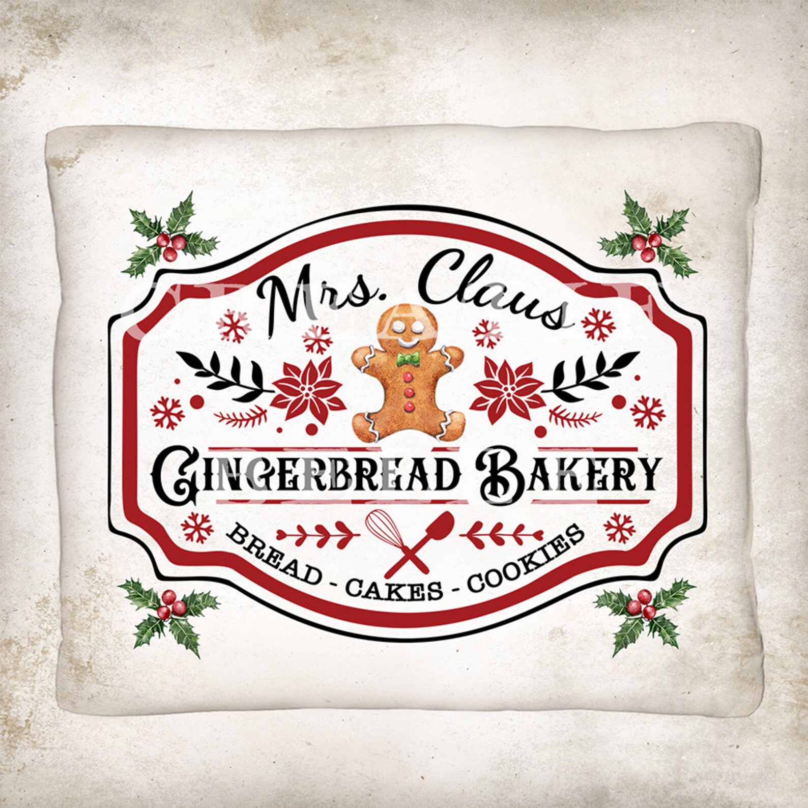 Mrs Claus Gingerbread Bakery Farmhouse Christmas Home Decor - Etsy