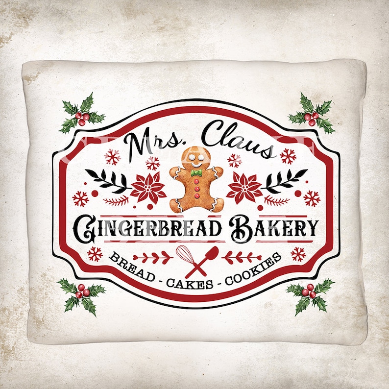 Mrs Claus Gingerbread Bakery Farmhouse Christmas Home Decor - Etsy