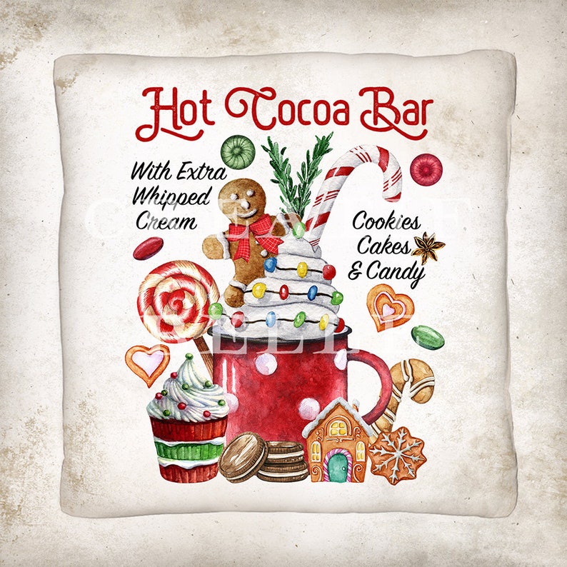 Retro Christmas Hot Cocoa Bar DIY Christmas Wreath Decor Sign - Etsy