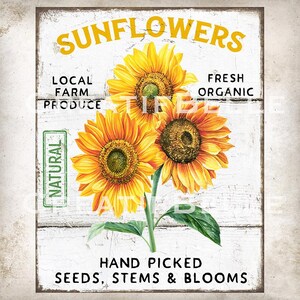 Farm Style Sunflower Sign Modern Farmhouse Sunflower Wall Art Wreath ...