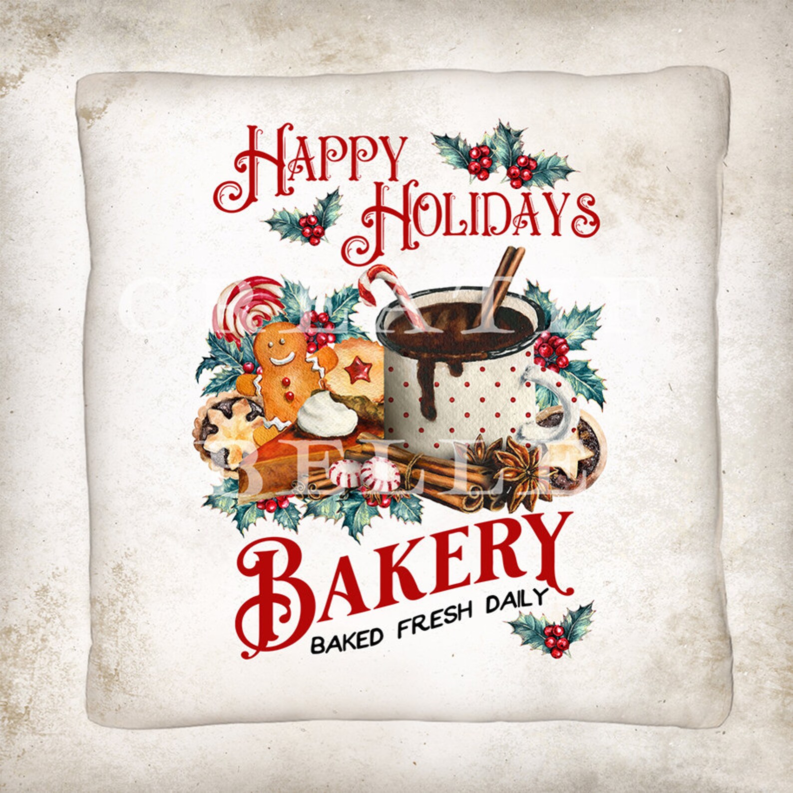 Happy Holidays Bakery Farmhouse Christmas Home Decor DIY Sign - Etsy