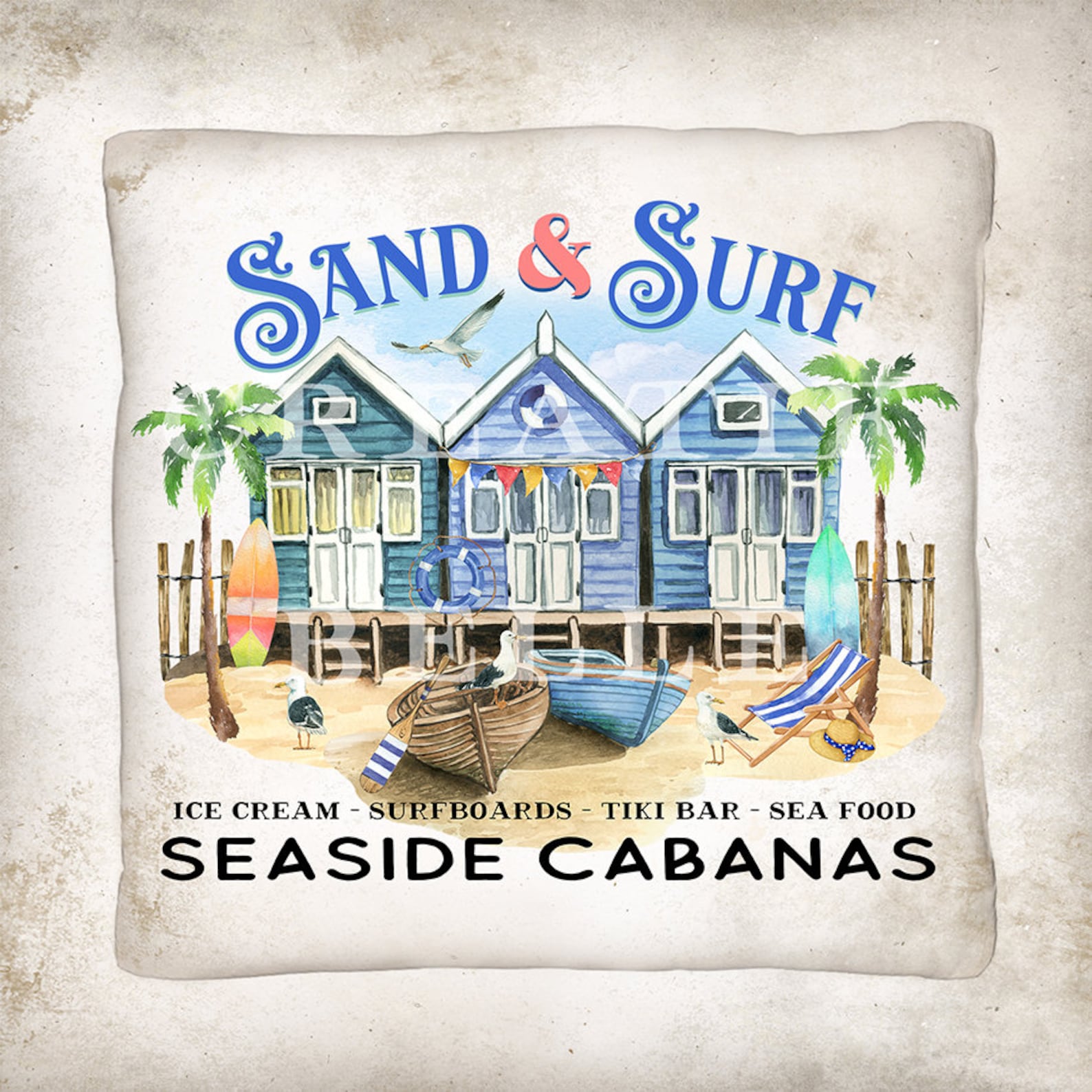 Tropical Beach Cabanas Coastal Farmhouse Home Decor DIY Sign Summer ...