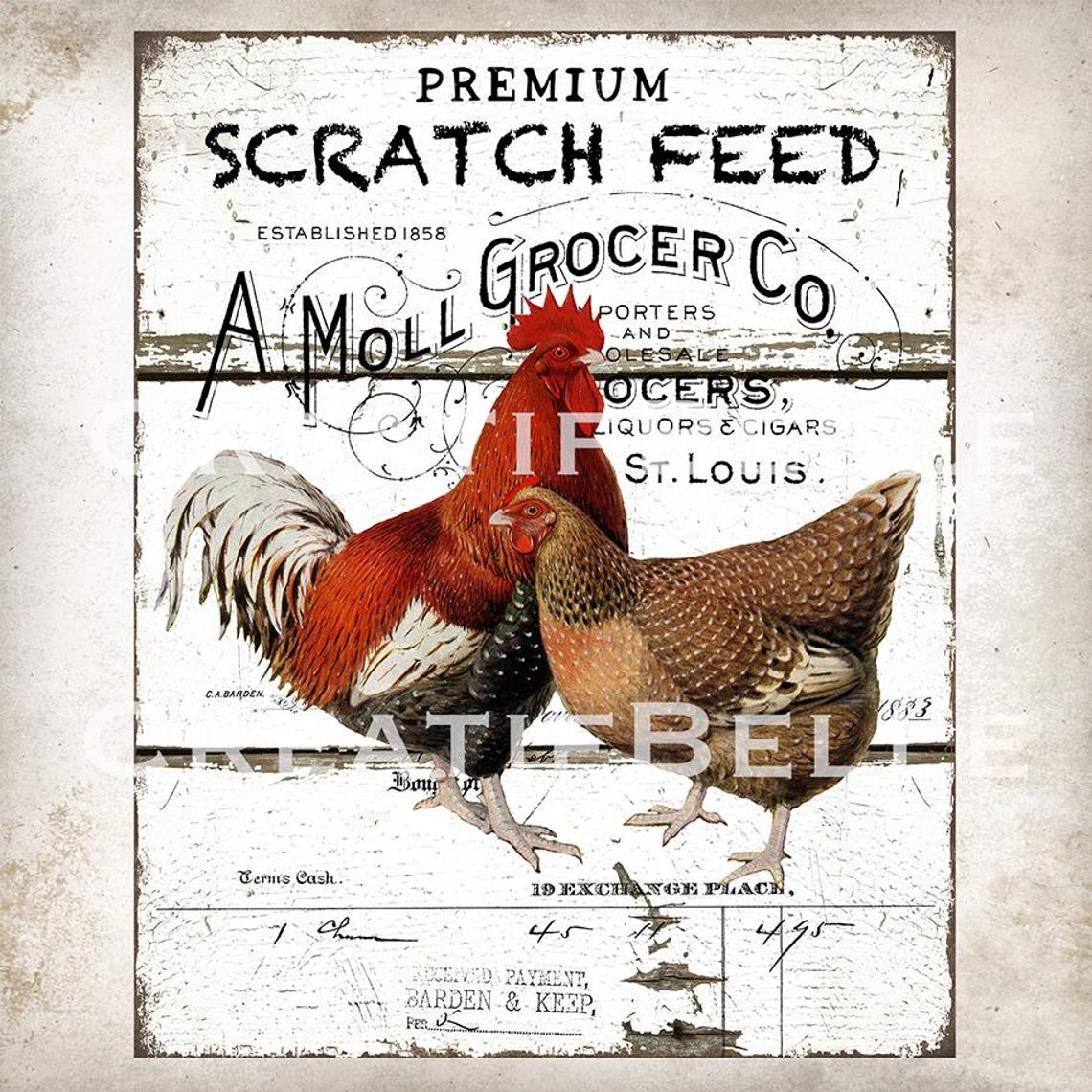 Vintage Rustic Farm Style Rooster Chicken DIY Sign Country Farmhouse ...
