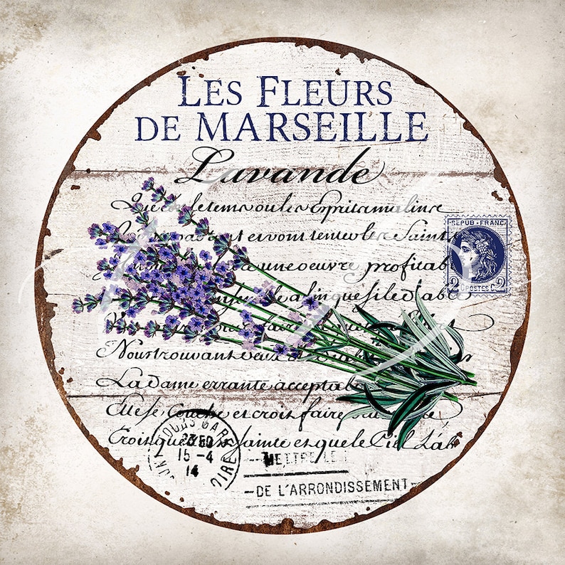 French Rustic Lavender Flowers Country Farmhouse Home Decor DIY Sign ...