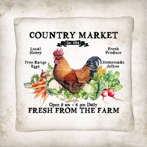 Rustic Country Farm Style Fresh Produce Market Farmhouse DIY Kitchen ...