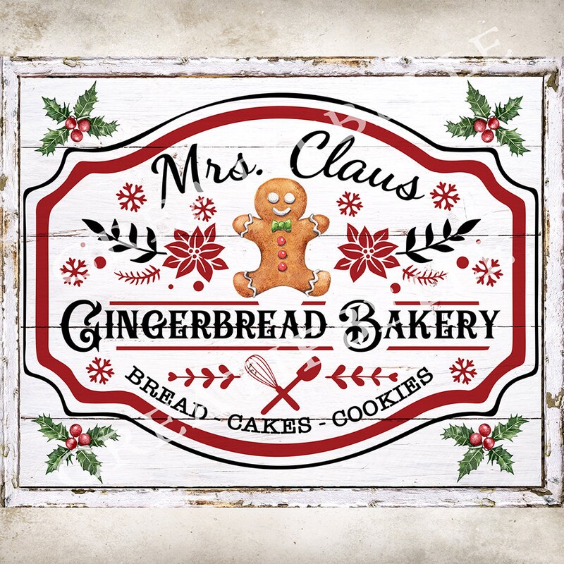 Mrs Claus Bakery Sign - Etsy