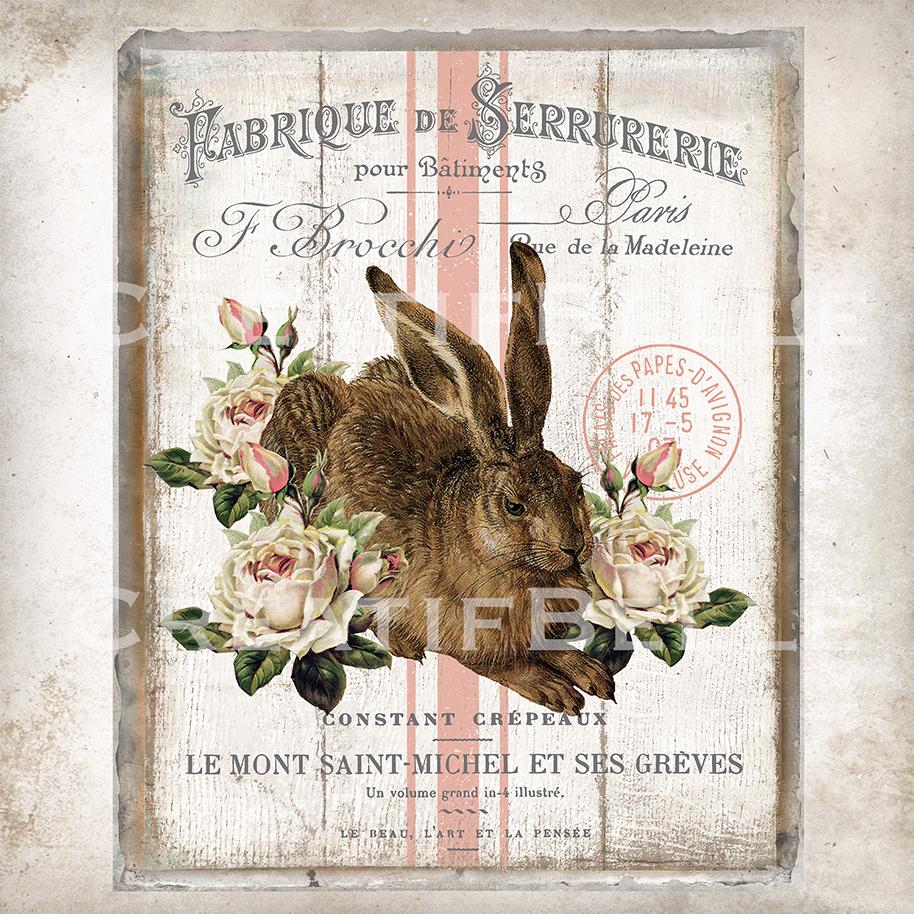French Rustic Easter Rabbit, Easter Wreath Accent Decor DIY Sign ...